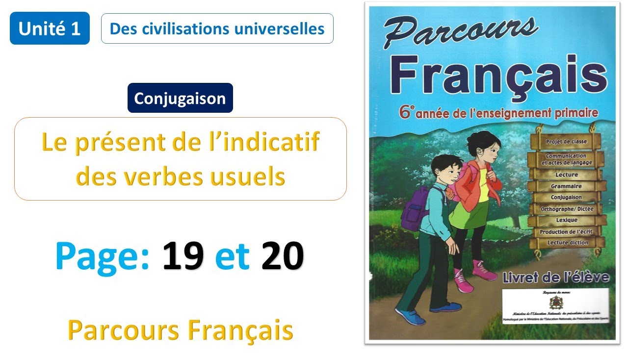Conjugaison: Le présent de l’indicatif des verbes usuels /Unité 1/ Page ...