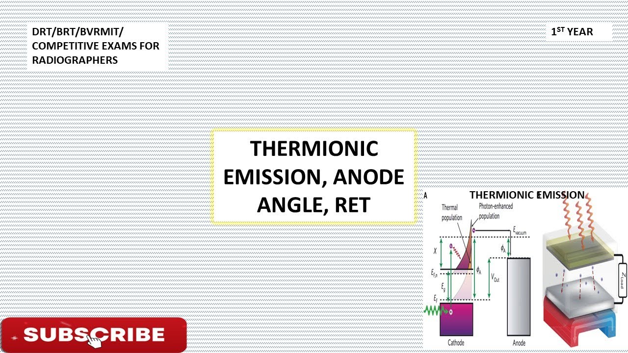 THERMIONIC EMISSION, ANODE ANGLE, ROTATING ENVELOPE X-RAY TUBE,1ST YEAR ...