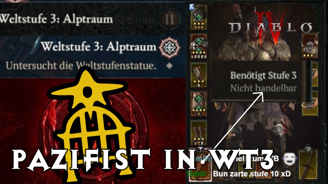 WT3 mit PAZIFISTEN BARB ohne ANGREIFEN DIABLO IV - YouTube