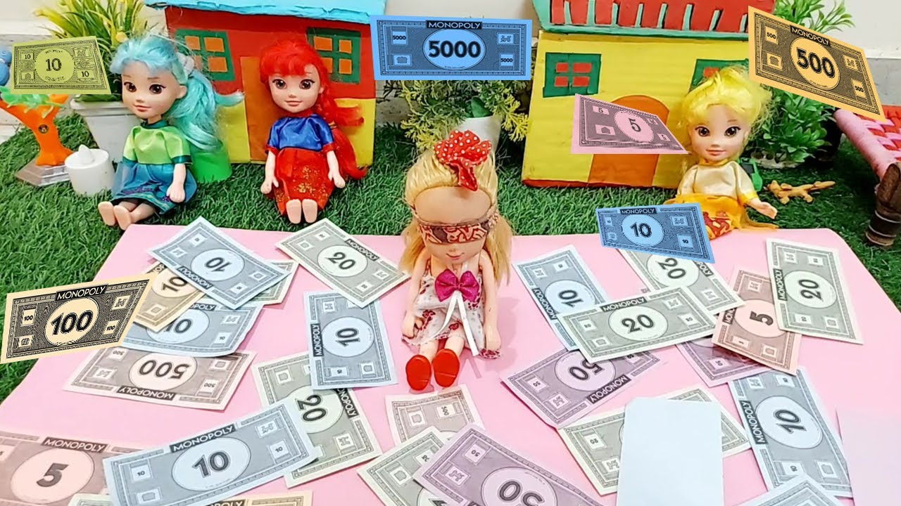 Barbie Playing Money Scoop Challenge | Babie Videos | Yummy Miniature ...
