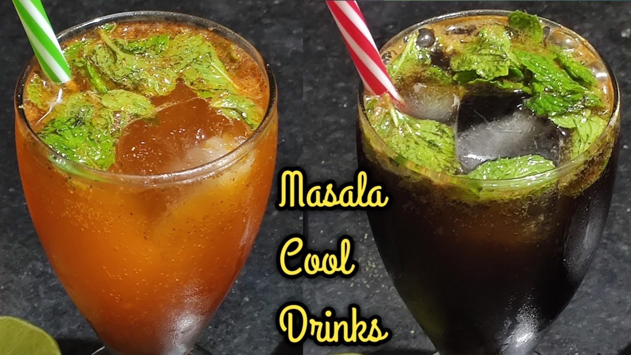 2 Types Of Masala Cool Drinks | Mirinda & Thums Up Mocktail Recipes ...