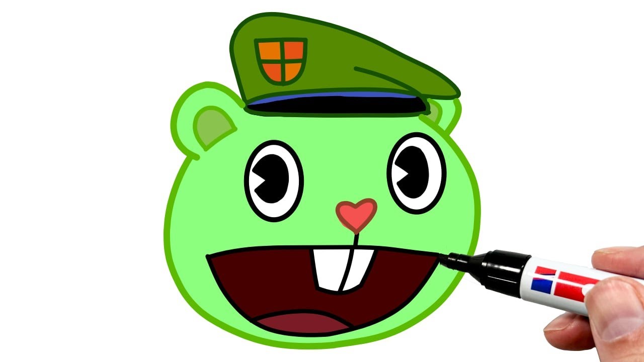 How to Draw Flippy From Happy Tree Friends - YouTube