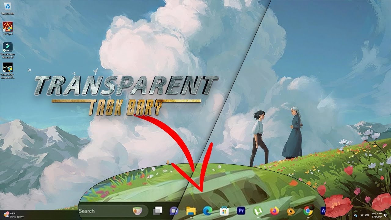 How to use Transparent Task Bar in Windows - YouTube