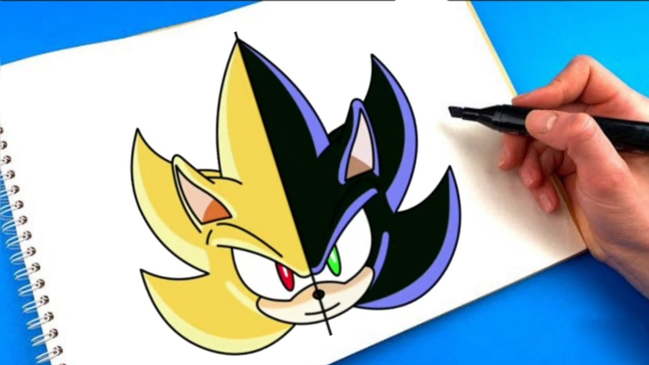 How to draw Super Sonic 2 and Shadow Sonic 2 combined | Drawing Sonic ...