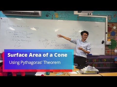 Surface Area of a Cone (Part 2: Using Pythagoras' Theorem) - YouTube