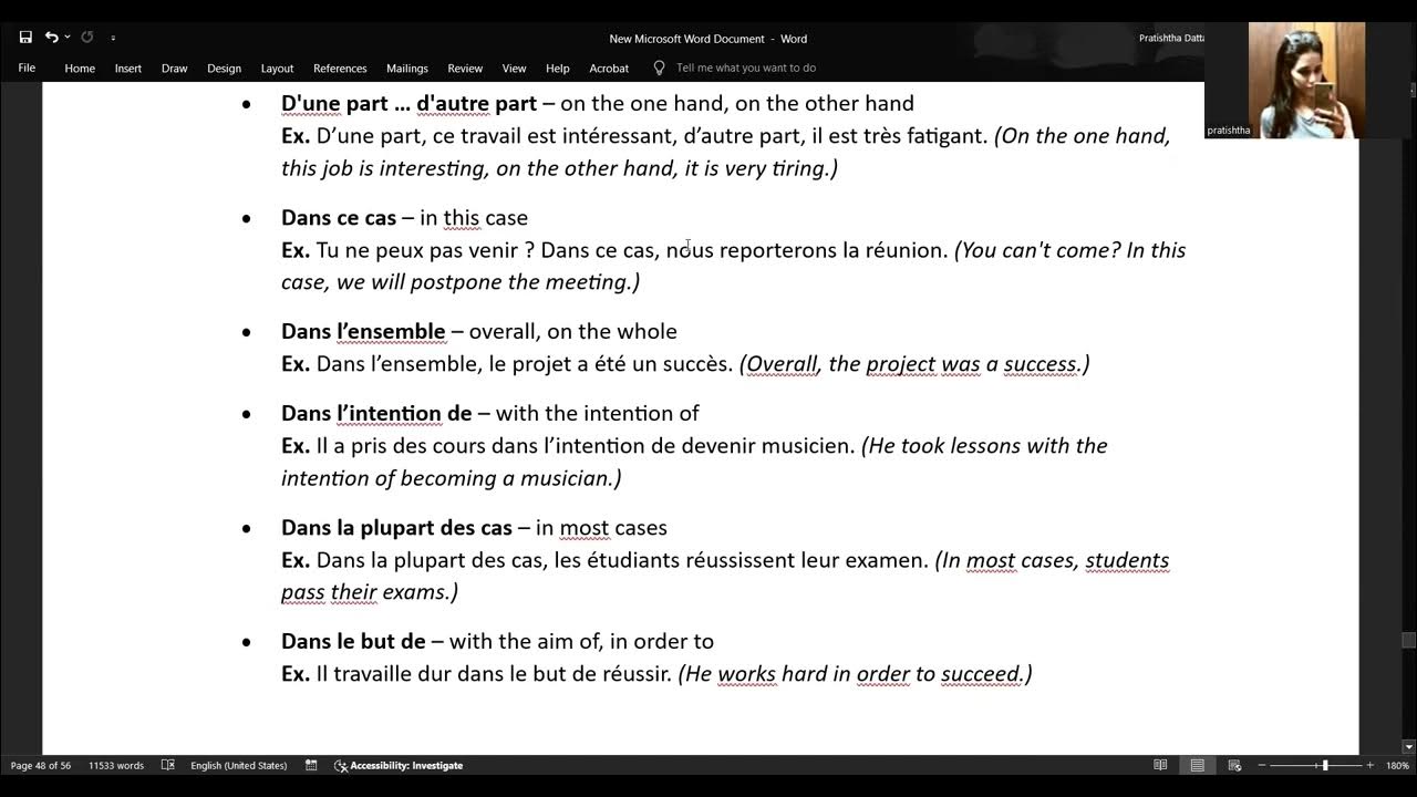 TEF TCF Advanced Connectors Part 1 - YouTube