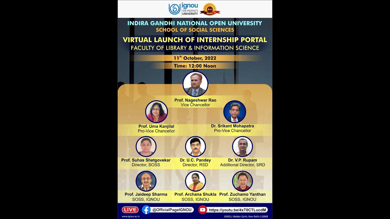 Inauguration of Internship Portal - YouTube