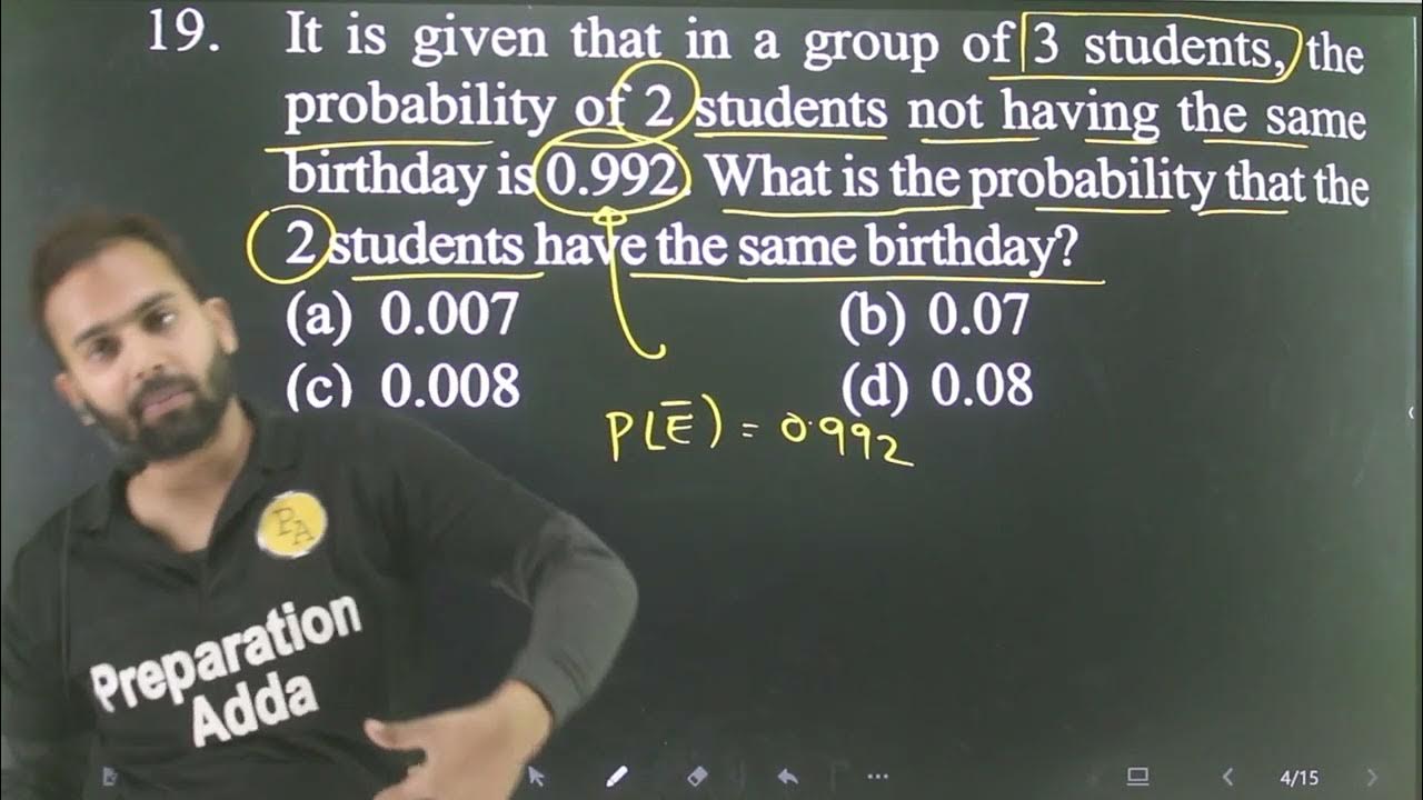 Q-19 Probability for 10+2 AMU and Jamia l It is given that in a group of 3 students the ...