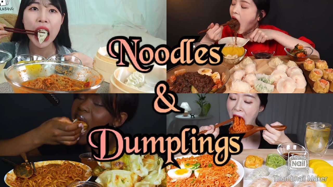 ASMR| FOOD COMBO: NOODLES AND DUMPLINGS 🍜🥟 |mukbang compilation - YouTube