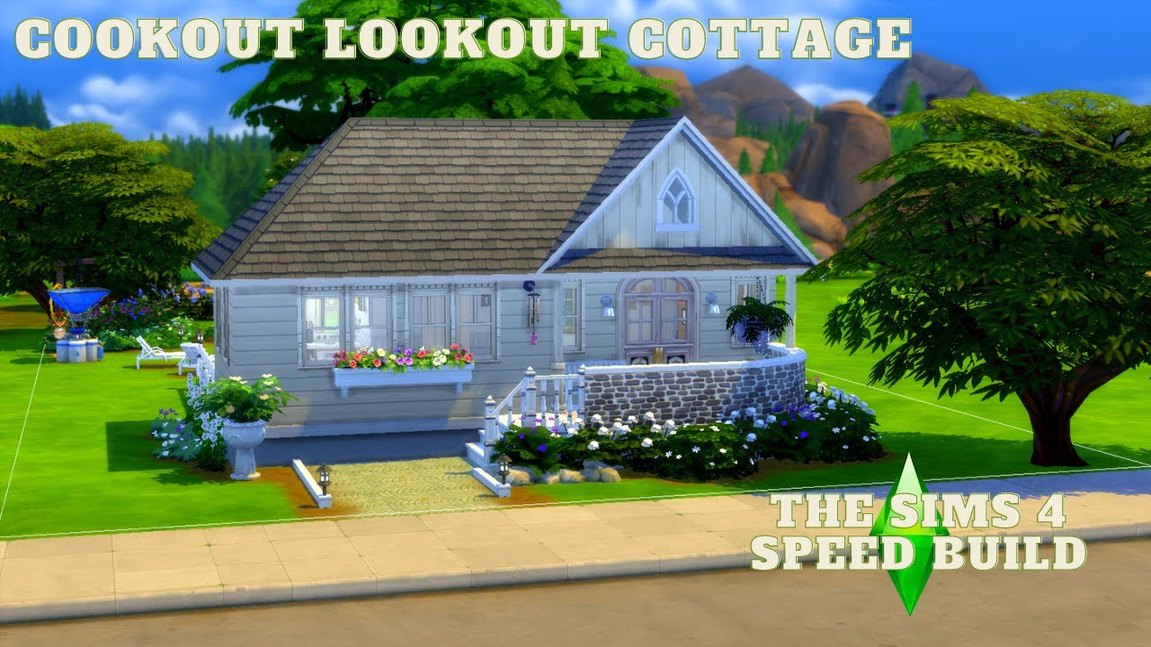 The Sims 4 Speed build // Cookout Lookout Cottage // CC Free - YouTube