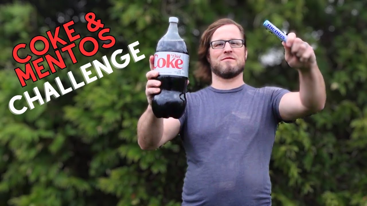 Coke And Mentos Challenge Chugging Coke With Mentos Youtube