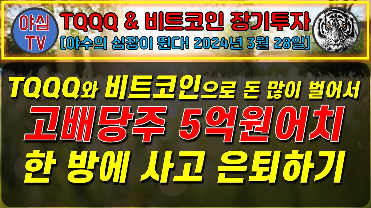 [TQQQ BTC 실전투자] TQQQ와 비트코인으로 돈 많이 벌어서 고배당주 5억원어치 한방에 사고 은퇴하기 [TQQQ BTC 장기투자ㅣ도전! 월배당 천만원ㅣ노후준비ㅣ야심 ...