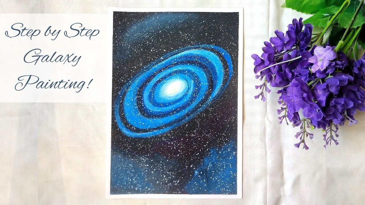 Galaxy painting • Step by Step tutorial | Easy Galaxy Painting | Poster ...