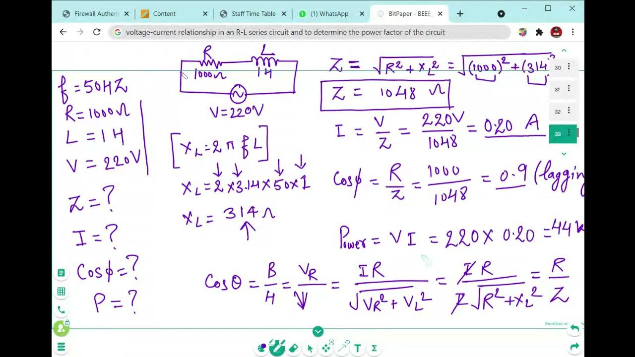 Numerical on RL and RLC Series Circuit - YouTube