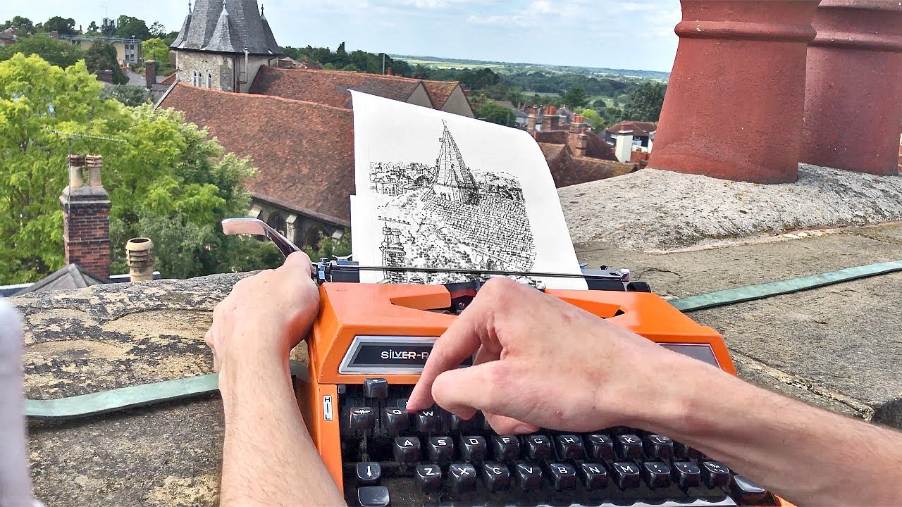 Typewriter Art with a Rooftop View! James Cook Artwork - YouTube