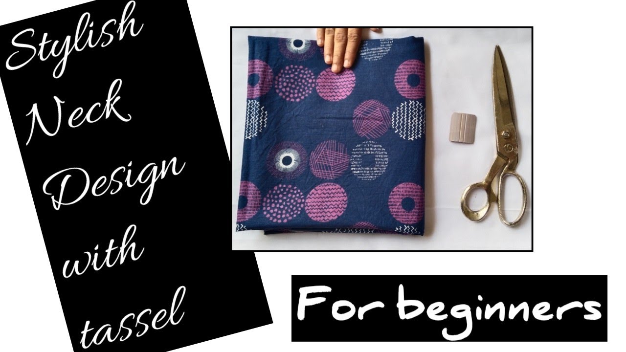 Stylish neck design with tassel /cutting and stitching /neck design for ...