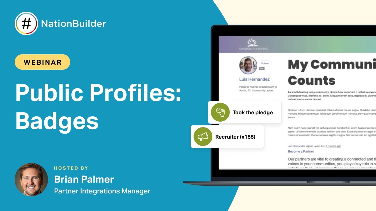 Public Profiles: Badges with NationBuilder - YouTube