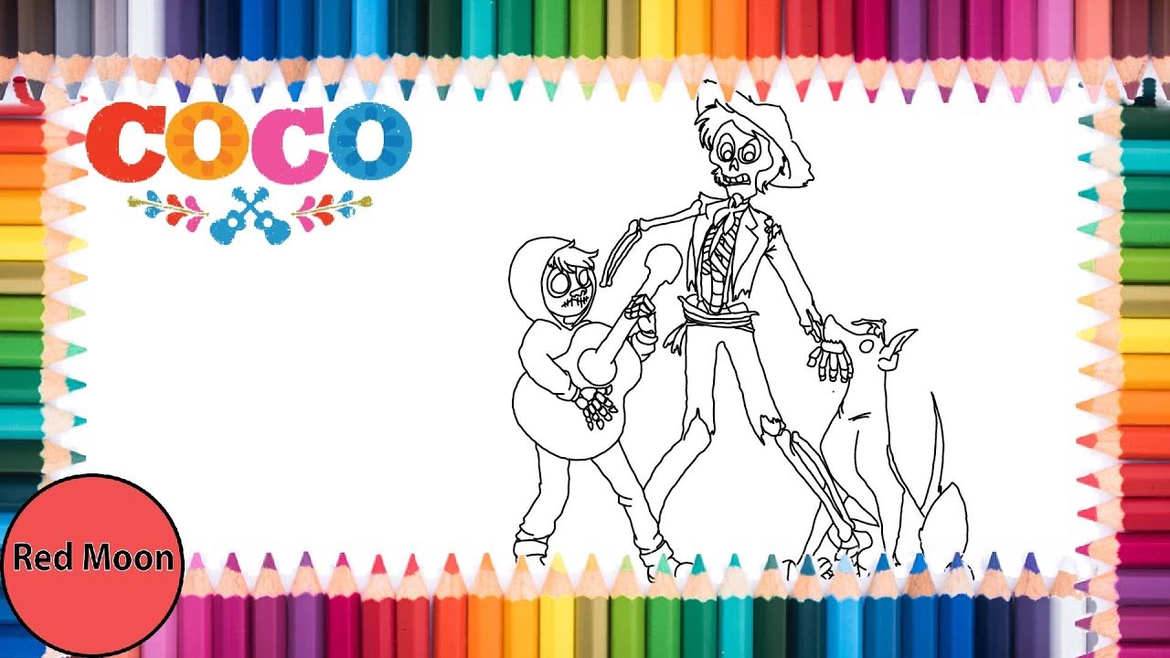 CoCo Disney Pixar | How to draw and color Miguel, Dante, Hector for ...