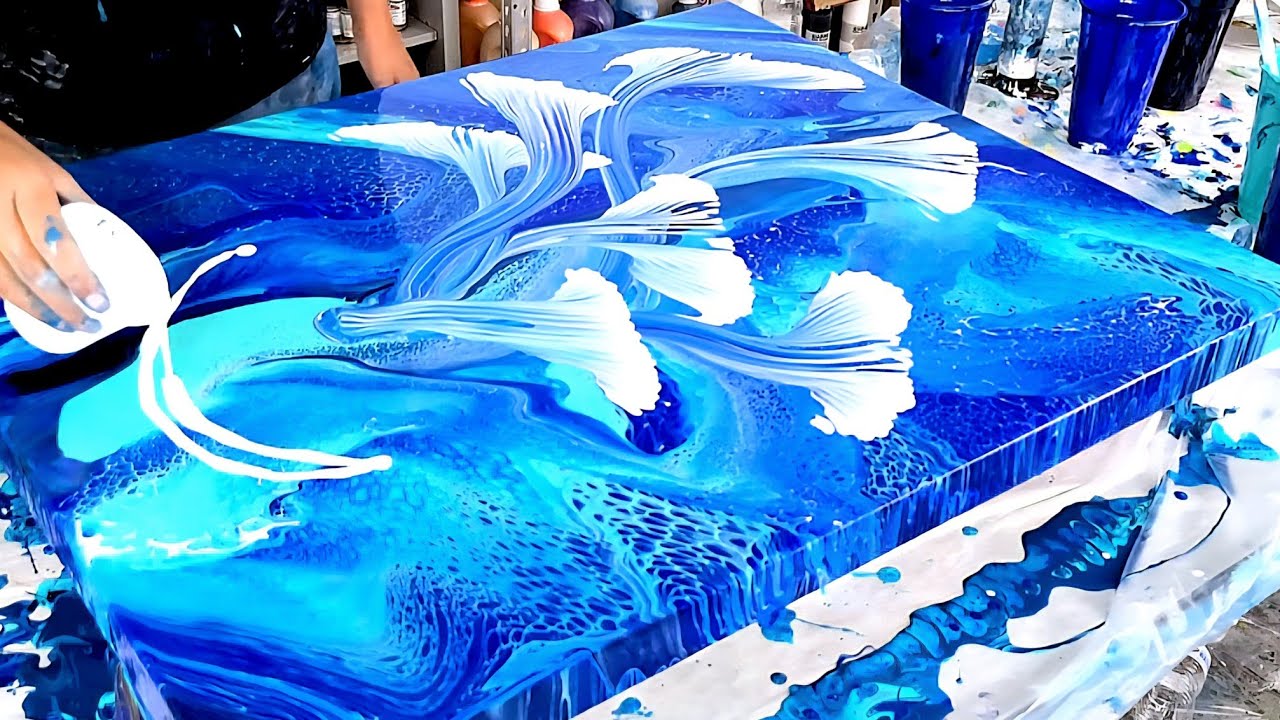 Watch This Painting Completely Change! - Acrylic Fluid Art - Abstract ...