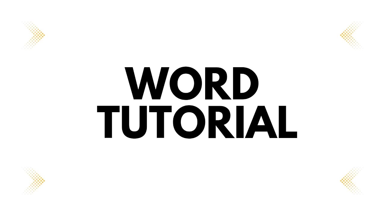 word tutorial for beginners - YouTube