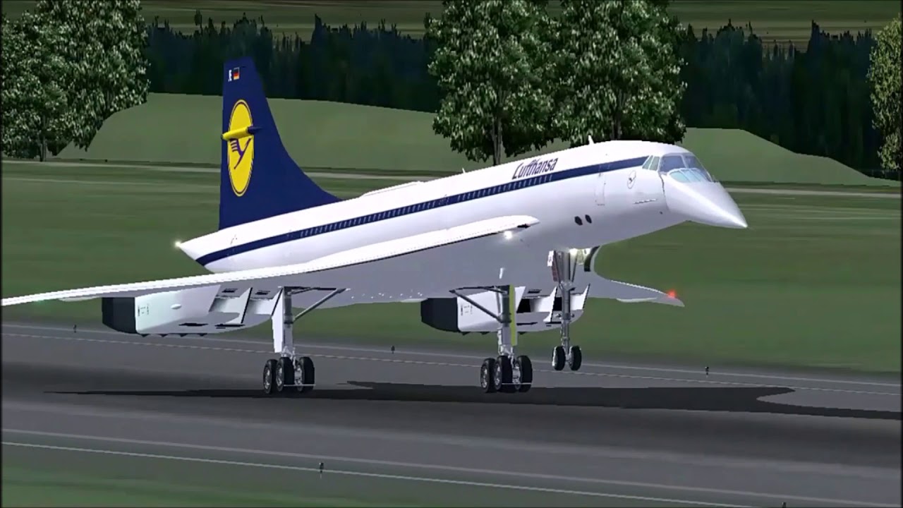 Flight Simulator Concorde Takeoff and Landing - YouTube