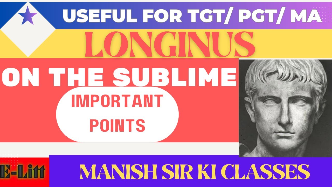 Longinus On the Sublime: Important Points - YouTube