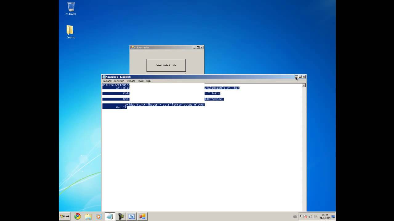 Hide/Unhide a folder - Visual Basic 2010 - YouTube