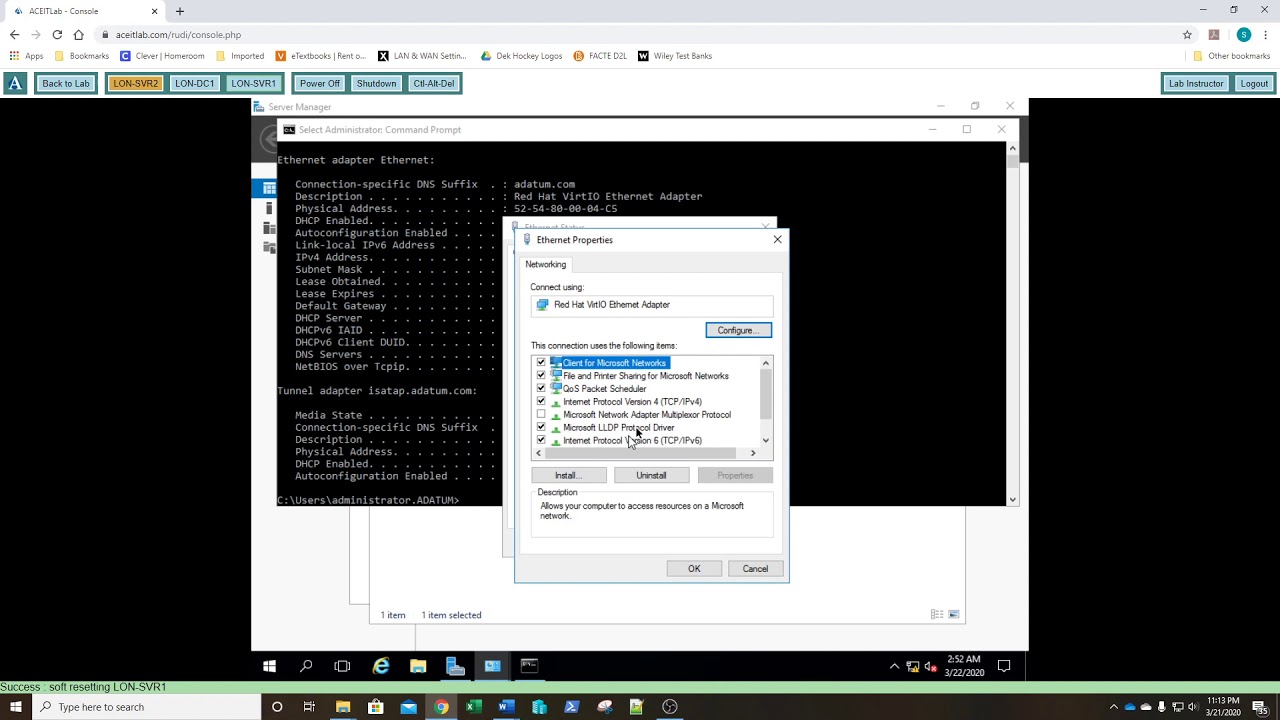 70-741 Lab 1, Implementing IPv4 and IPv6 Addressing, Exercises 1.1 and 1.2 - YouTube