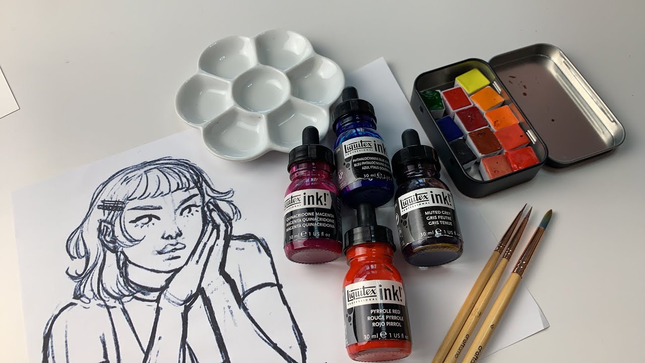 Paint and Chill Livestream | inks and watercolours - YouTube