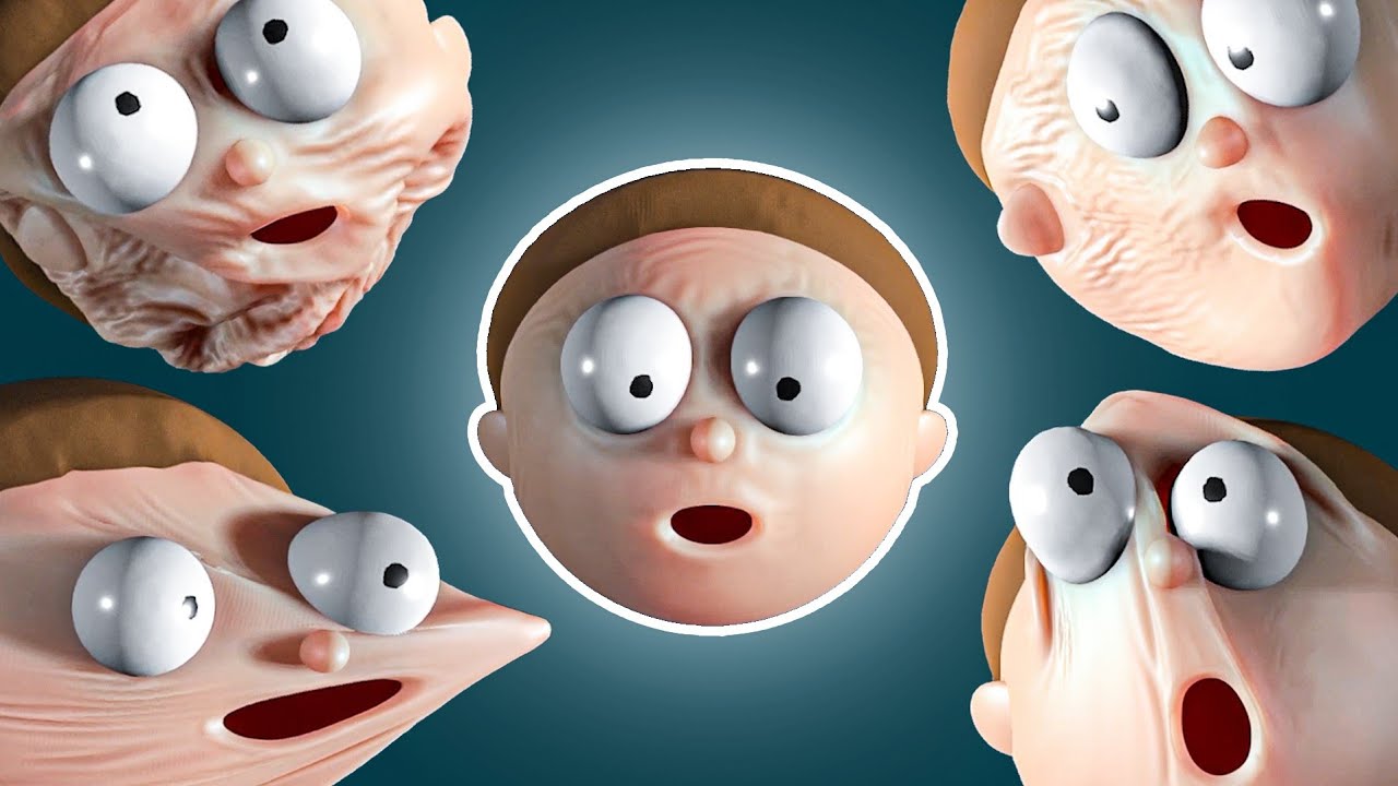 3D Morty face with funny elastic - YouTube