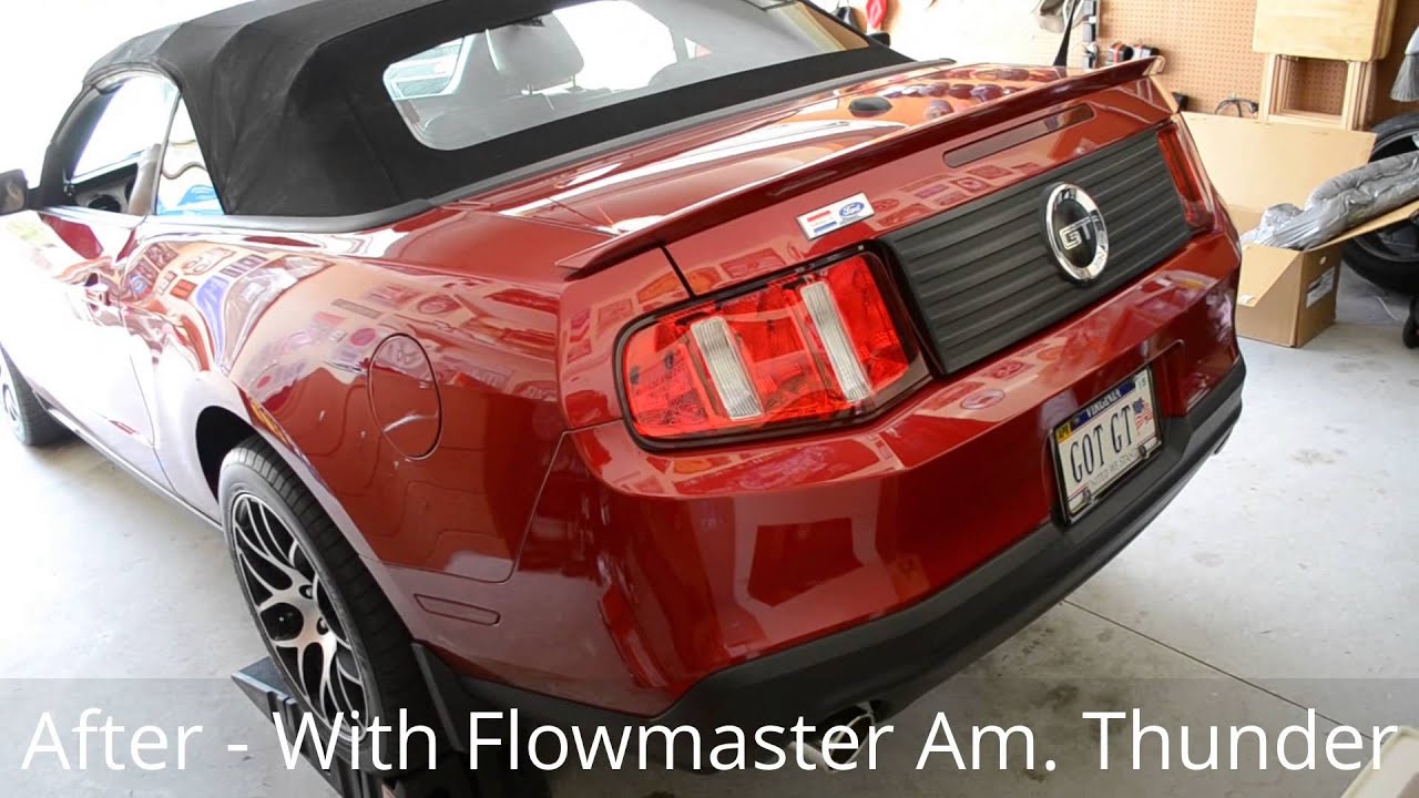 2010 Mustang GT Convertible Exhaust upgrade - YouTube