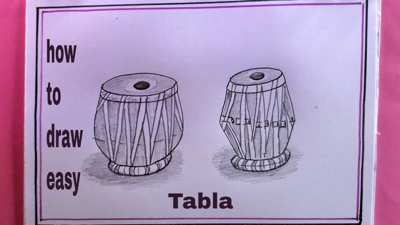 How to Draw Tobla Easy Step by Step/Tabla Drawing - YouTube