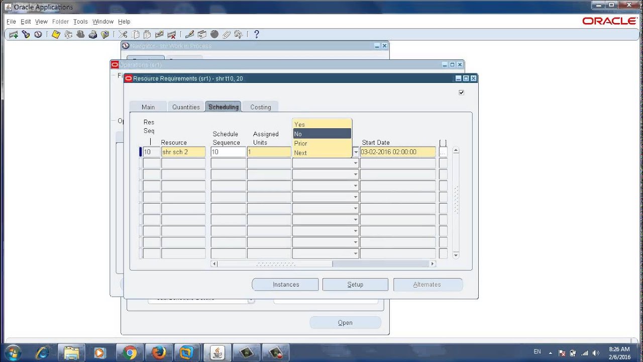 Oracle Discrete manufacturing: schedule trace part 2 - YouTube