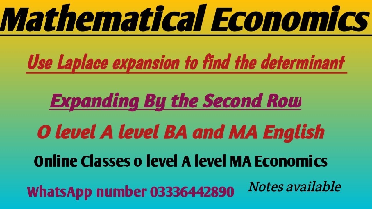 Use Laplace Expansion To Find The Determinant Expanding By Second Row use-laplace-expansion-to-find-the-determinant-expanding-by-second-row