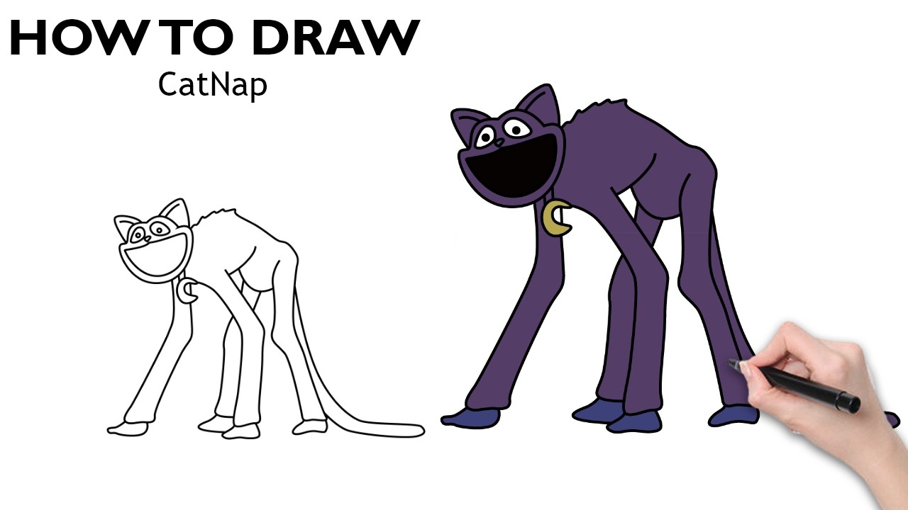 How to Draw CatNap from Poppy Playtime - YouTube