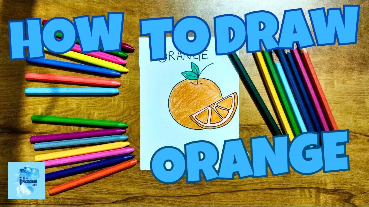 How to draw an Orange 🍊step by step easily for kids - Art tutorials for ...