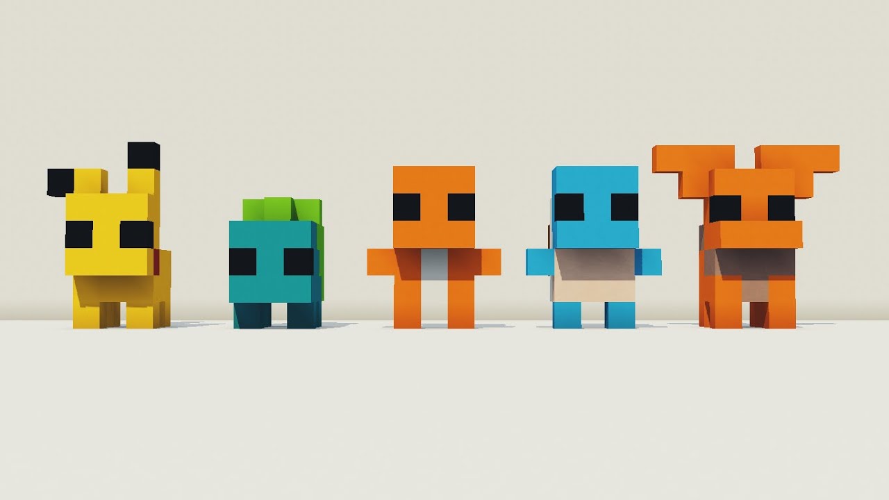 Como hacer 5 ESTATUAS de POKEMONES en Minecraft #4 - YouTube