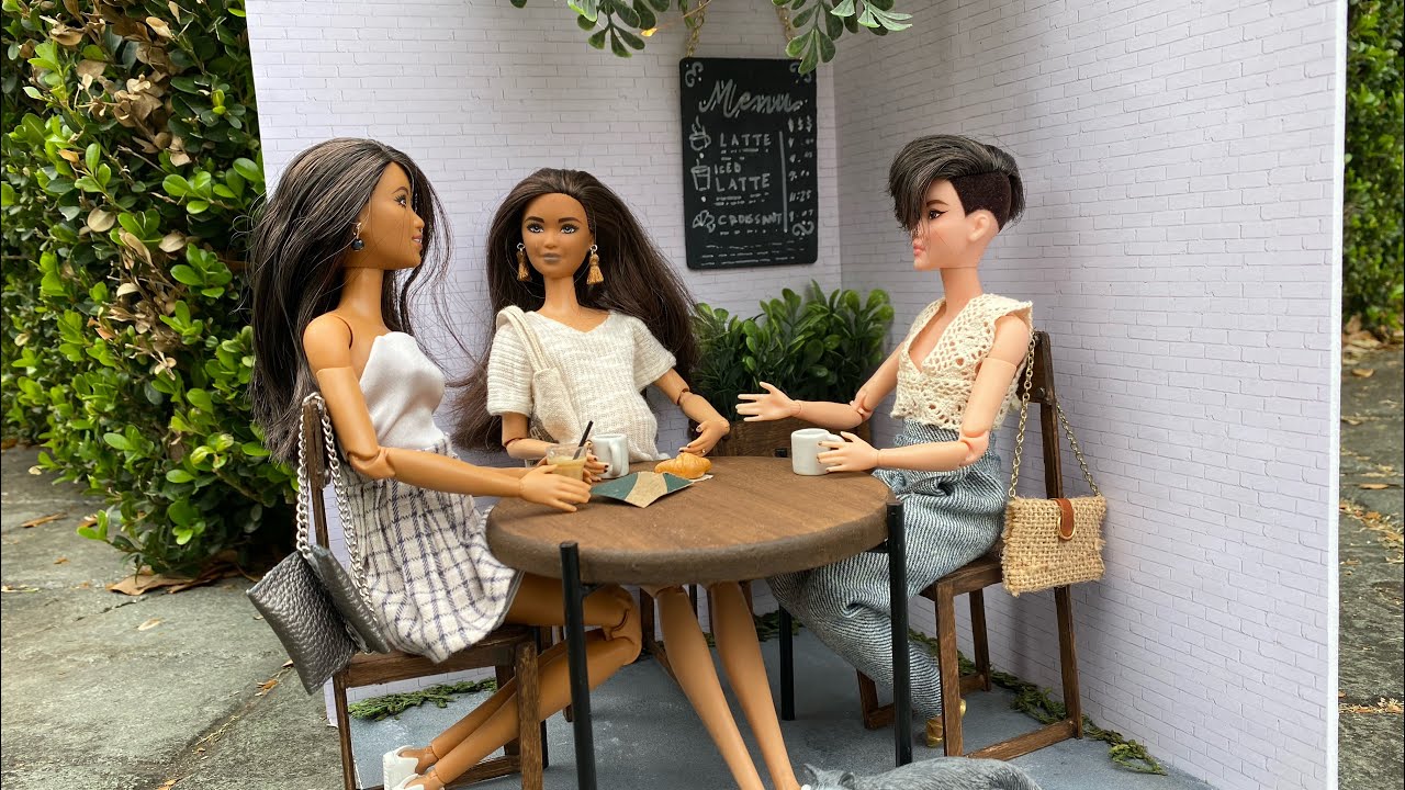 Barbie Café Diorama | Miniature Café - YouTube