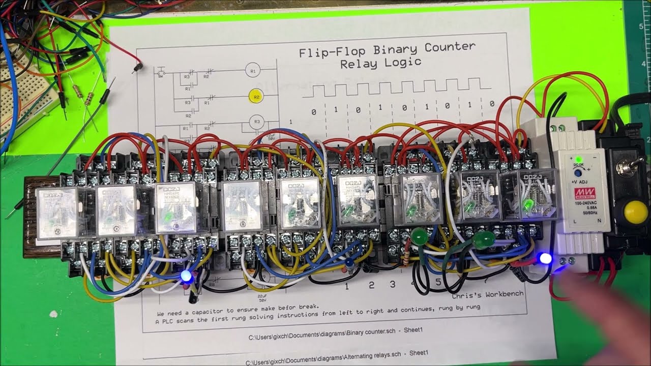 Diagrama de fiação de relé alternado