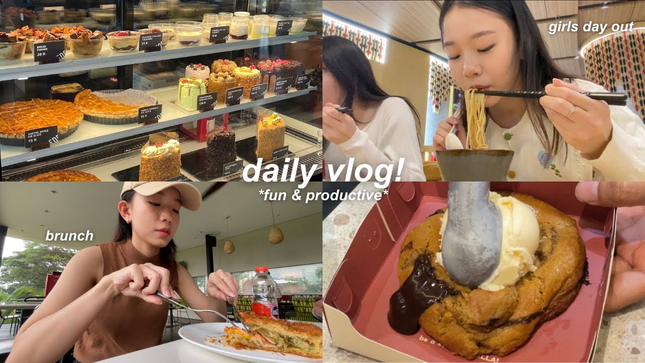 daily vlog ♡ : girls day out, brunch, workout 🍜🍰 - YouTube