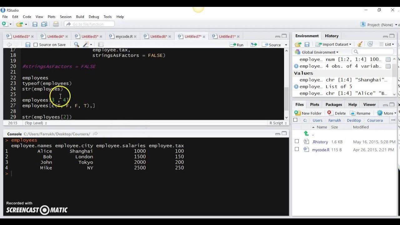 30. R Programming - Retrieving Cell Value from DataFrame - YouTube