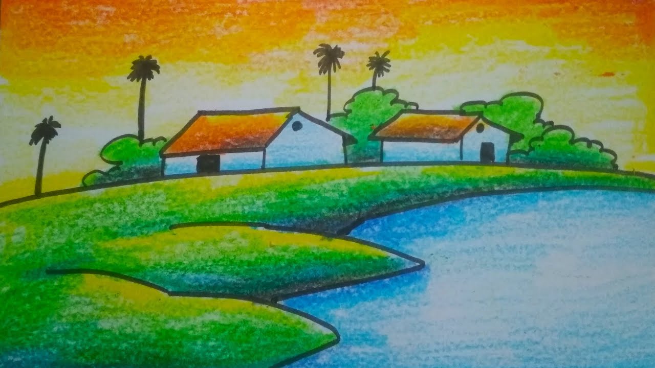 Very Easy Scenery Drawing on YouTube || How to Draw Easy Scenery || How ...