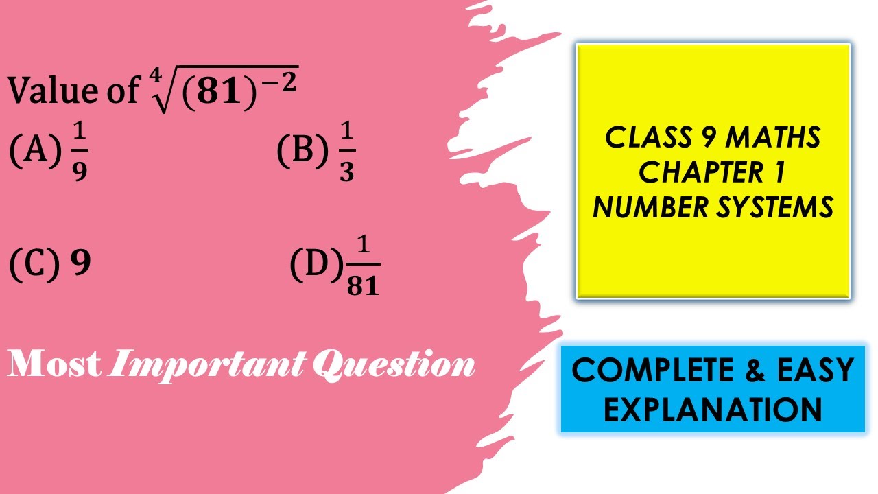 Value Of 4th Root Of 81 2 Is A 1 9 B 1 3 C 9 D 1 81 81 Value Of 4th Root Of 81 2 Is A 1 9 B 1 3 C 9 D 1 81 81