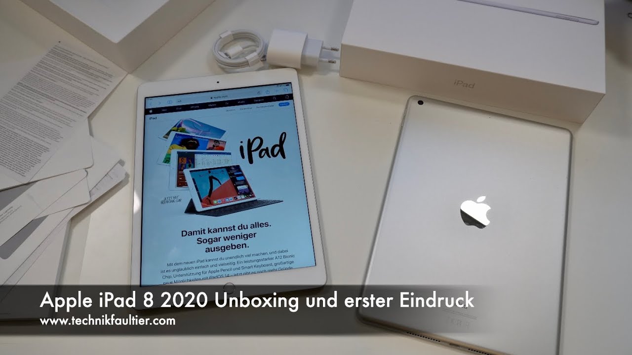 Apple iPad 8 2020 Unboxing und erster Eindruck - YouTube