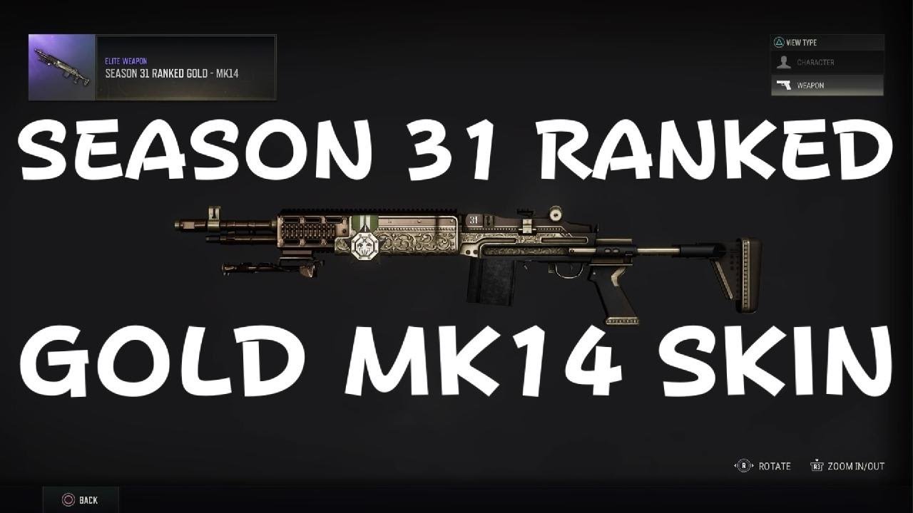 PUBG SEASON 31 RANKED GOLD MK14 WEAPON SKIN REWARD - YouTube