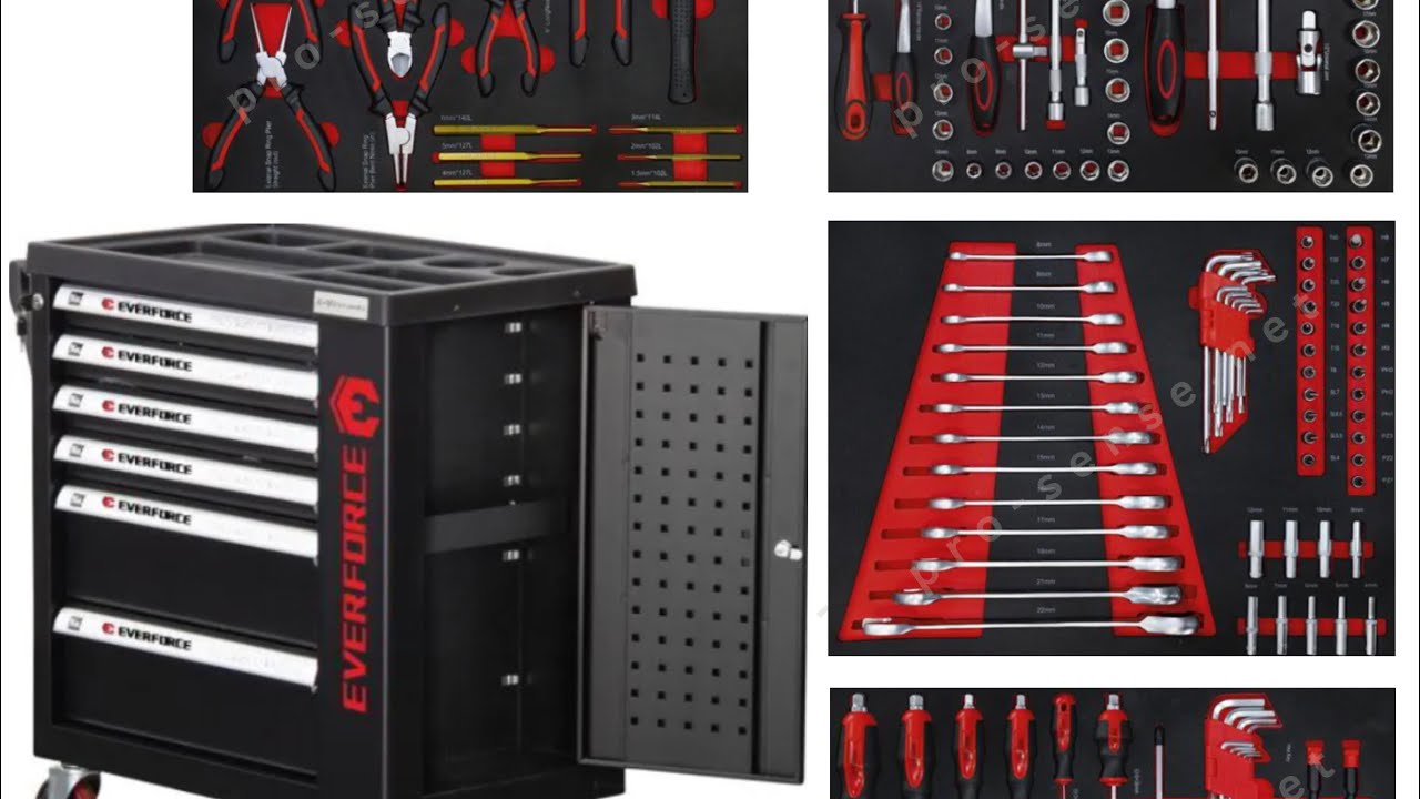 Шкаф с Инструменти 6 Отделения - 4 Пълни Чекмеджета EVERFORCE от ПРО СЕНС - YouTube