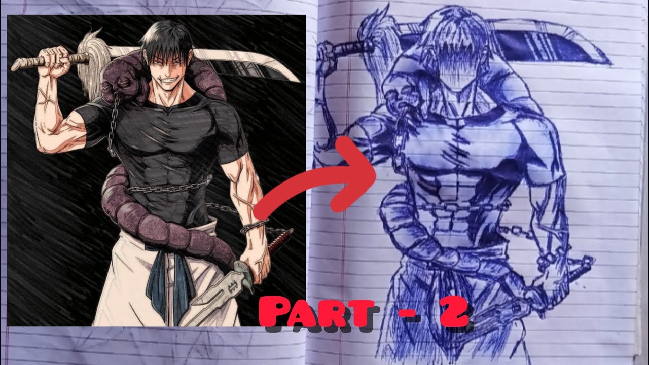 (part - 2) how to draw tojo by ballpen ll step by step ll full tutorial ...
