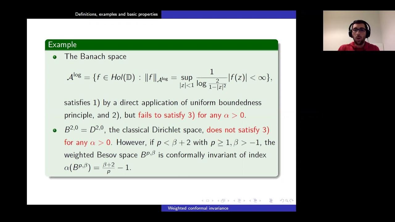 Weighted conformal invariance of Banach spaces of analytic functions - YouTube
