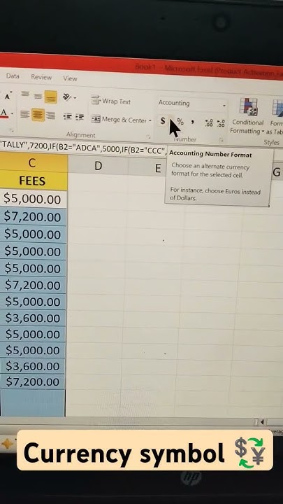 How to Add Currency symbol in Ms excel || #excel #currency #symbol #viralshort #viralshorts # ...