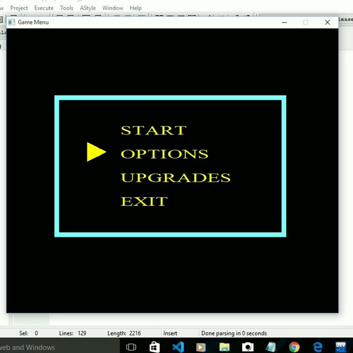 #1 Game Menu Created Using C++ | Graphics in c++ | Cool Programming Projects #shorts - YouTube